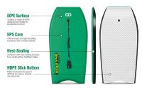 China 20.9 Inch Board Width Woowave EVA Surfboard Bodyboard with Bodyboard Leash Green for sale