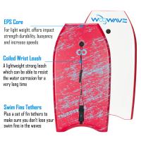 China 36 Inch Surfing Bodyboard with Leash and Fin Flippers Made of EPS PP PE Foam HDPE for sale