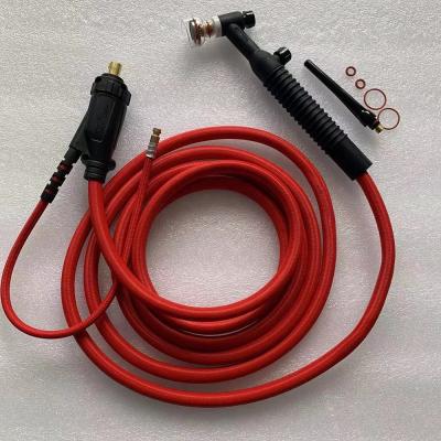 China Black 250AMP Large Champagne Clear Nozzle Air-Cooled Tig Welding Torch Kit WP26FV-R-20FT for sale