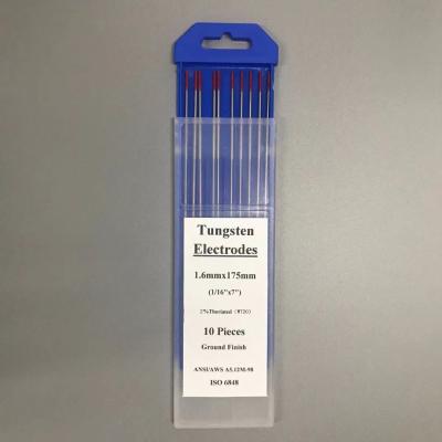 China TIG Welding Consumables 2% Thoriated Red Head Tungsten Electrodes WT20 1.6mm Superior for sale