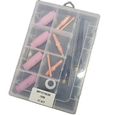 China Upper WP17 18 26-10N 17Kit Gas Lens Alumina Nozzle Back Cup TIG Welding Accessories Kit Air Cooling for sale