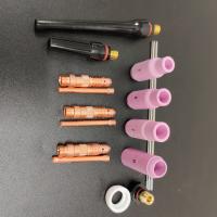 China Upper WP17 18 26-10N 17Kit Gas Lens Alumina Nozzle Back Cup TIG Welding Accessories Kit Air Cooling for sale