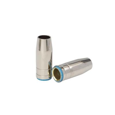 China Sliver 57mm Length UPPER 25AK Gas Nozzle Binzel Mig Welding Torch Mig Welding Consumable for sale