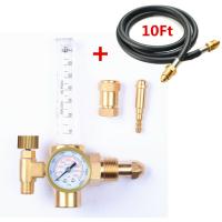 China Adjustable Flow Meter Co2 Argon Regulator for 4000 Psi Inlet Pressure and 10ft Hose for sale