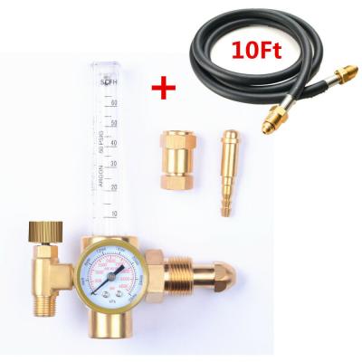 China Adjustable Flow Meter Co2 Argon Regulator for 4000 Psi Inlet Pressure and 10ft Hose for sale