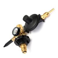 China Balloon Inflator Brass Yellow Helium Gas Regulator with Hand Tight Cylinder Gauge for sale