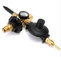 China Balloon Inflator Brass Yellow Helium Gas Regulator with Hand Tight Cylinder Gauge for sale