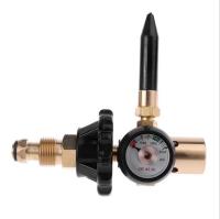 China Balloon Inflator Brass Yellow Helium Gas Regulator with Hand Tight Cylinder Gauge for sale