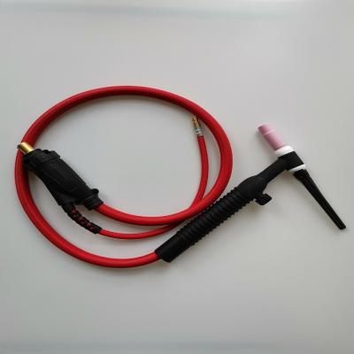 China WP-26V-R 35-70 EU Plug TIG Torch kit Air Cooled Welding Gun with Gas Valve 200A Black Red for sale