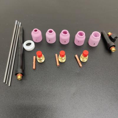 China 18pcs Alumina Nozzle Collet Body Electrode Insulator TIG Welding Torch Consumables Kit for sale