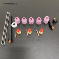 China 18pcs Alumina Nozzle Collet Body Electrode Insulator TIG Welding Torch Consumables Kit for sale