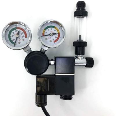 China Fish Tank CO2 Regulator with Check Valve Dual Gauge Display CGA320 Thread Solenoid 110V for sale