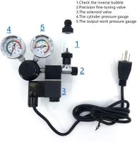 China Fish Tank CO2 Regulator with Check Valve Dual Gauge Display CGA320 Thread Solenoid 110V for sale
