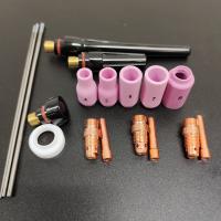 China 0.28KG Alumina Nozzle Collet Body Electrode Insulator TIG Welding Torch Consumables Kit for WP-17/18/26 13N 18pcs for sale