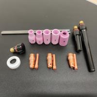 China 0.28KG Alumina Nozzle Collet Body Electrode Insulator TIG Welding Torch Consumables Kit for WP-17/18/26 13N 18pcs for sale
