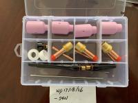 China WP-17/18/26 TIG Welding Torch Consumables Kit for 1.6mm/2.4mm/3.2mm Electrodes 18pcs for sale