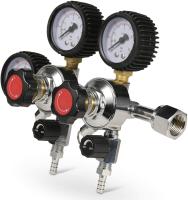 China Home Brewing Beer Co2 Upper Dual Gauge Regulator with Pressure Relief Safety Valve for sale
