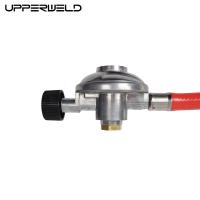 China Germany Welding 8mm LPG Hose with 7/16''-28UNEF 30mbar Outlet Pressure and Red Color for sale