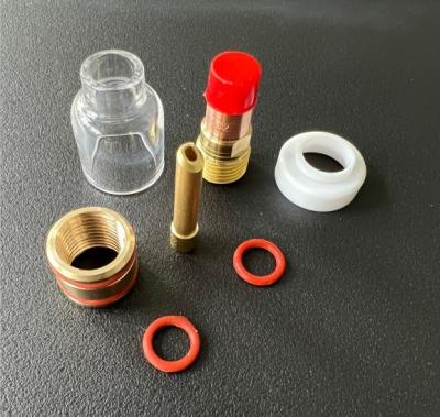China TIG Accessories Clear Nozzle Kit 53GQ Gas Lens Adapter Wedge Collet for Clear Welding for sale