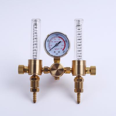 China High Pressure Argon Regulator Dual Co2 Flowmeter for Mig Tig Welding Gas Connection for sale