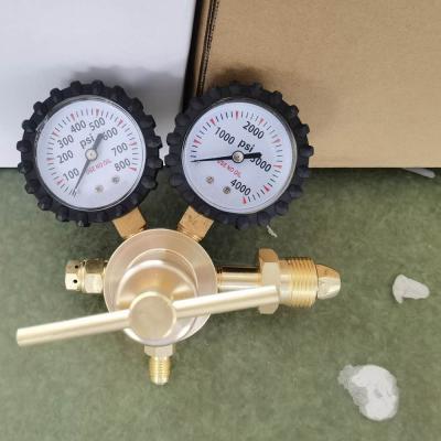 China 0-800 PSI Pressure CGA580 Inlet Nitrogen Regulator for HVAC Purging Made of Solid Brass for sale
