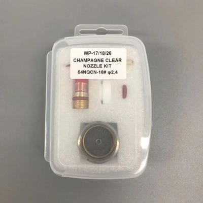 China WP-17/18/26 16 TIG Welding Torch Accessories Champagne Clear Nozzle Kit with Guard for sale