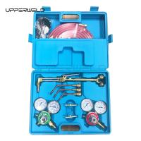 China Forged Brass Body Portable Oxy Brazing Welder Tool Set with Two Hose Regulator Gauges for sale