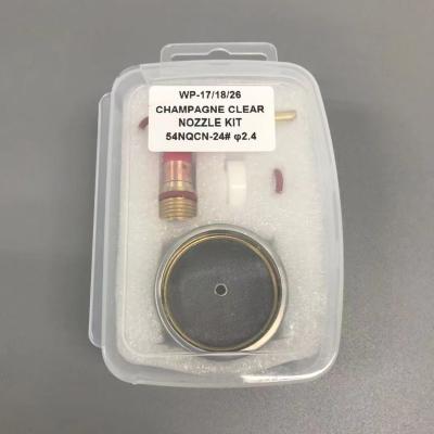 China WP-17/18/26 TIG Welding Torch Accessories 24 Champagne Clear Nozzle Kit with Guard for sale