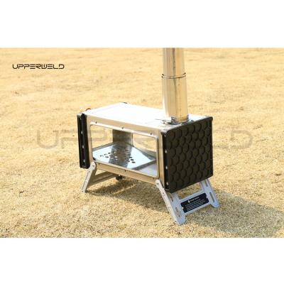 China General Outdoor Environment Small Stainless Steel Wood Burning Stove with Chimney Pipe for sale