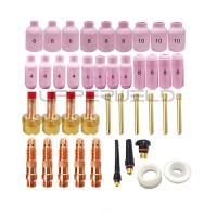 China 31PCS TIG Welding Torch Stubby Gas Lens Ceramic Cup Kit for WP-17/18/26 Large Size for sale
