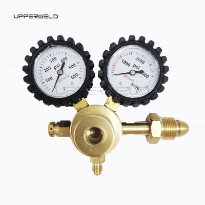 China Brass Nitrogen Regulator 0-600PSI CGA580 Inlet Connection Gas Pressure Gauge for HVAC Purging for sale