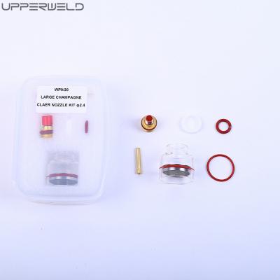 China Stubby Gas Lens 10 Pyre Glass Cup Clear Nozzle Kit for WP-17/18/26 Tig Welding Torch for sale