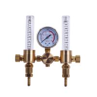 China Brass Dual Output Argon Gas Regulator Flow Meter with CGA580 Inlet and 5/8 Outlet for sale