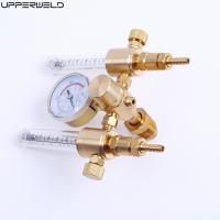 China Brass Dual Output Argon Gas Regulator Flow Meter with CGA580 Inlet and 5/8 Outlet for sale