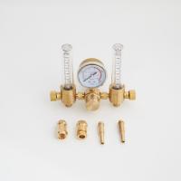 China Brass Dual Output Argon Gas Regulator Flow Meter with CGA580 Inlet and 5/8 Outlet for sale
