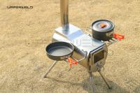 China Portable Firewood Stove Grill Stainless Steel Outdoor Stove for Camping Cooking for sale