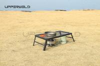 China Black Folding Campfire Grill Portable Heavy Duty Camp Grill Grate for Outdoor Camping for sale