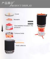 China Poly Outdoor Stove Wind-Resistant 1600W Picnic Gas Stove with Integrated Pot and Bowl for sale