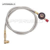 China Stove Burner Silver Gas Refill Valve Stainless Steel Line Regulating Valve 1m Length for sale