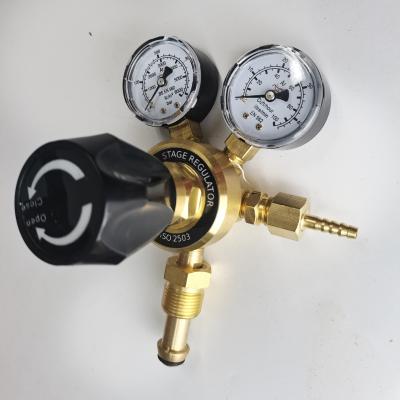 China ODM Supported British Style Argon Gas Regulator Dual Co2 Flowmeter for High Pressure Mig Tig Welding for sale