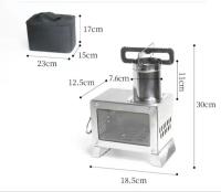China Firewood Fuelled Portable Heating Furnace Stainless Steel Camping Stove for Outdoor for sale