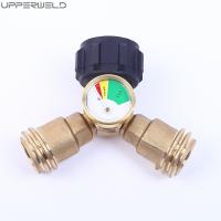 China Outdoor Propane Tank Y-Splitter with Level Indicator Gauge and QCC-1 Thread Outlet for sale