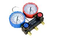 China Upper R744 Car Air Conditioner Refrigeration 80cm All-Copper HVAC Manifold Gauge Set for sale