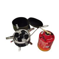 China Outdoor BBQ Gas Stove with Three Spray Head Mini Portable Folding Camping Burner for sale