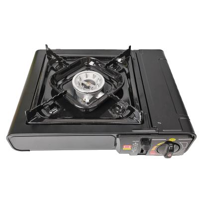 China Portable Brushed Stainless Steel Camping Gas Stove for High Pressure Windproof Cooking for sale