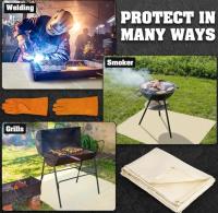 China 100% Flame Retardant Welding Blanket 6x8 feet 2-Pack Set with Hand Protection Gloves for sale