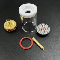 China Wp17/18/26 Tig Torch Glass Cups Welding Kits with 1KG Upper Straight Glass Nozzle 47mm for sale
