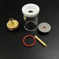 China Wp17/18/26 Tig Torch Glass Cups Welding Kits with 1KG Upper Straight Glass Nozzle 47mm for sale
