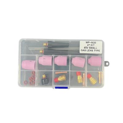 China Pink UPPERWELD 27PCS TIG Welding Torch Accessories 53N Series Ceramic Nozzle TIG Spare Parts Include Gas Lens for sale