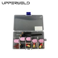 China Pink UPPERWELD 27PCS TIG Welding Torch Accessories 53N Series Ceramic Nozzle TIG Spare Parts Include Gas Lens for sale